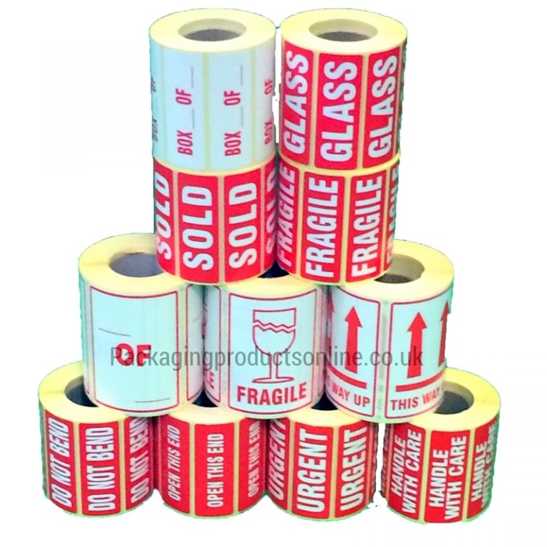Printed Parcel Labels for handling instructions and warnings ...